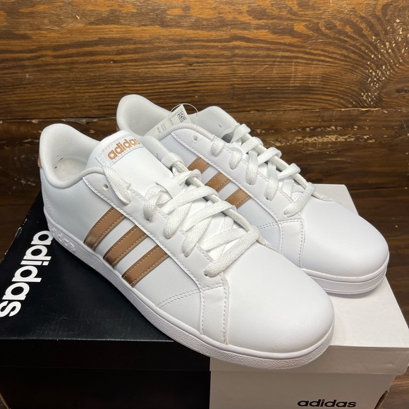adidas | Shoes | Adidas Baseline K Whitegold Court Shoes | Poshmark